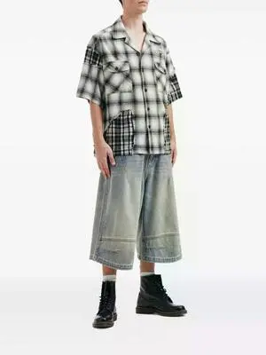 FIVE CM Check Patch Shirt - Black