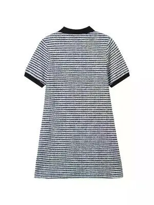 B+AB Striped Polo-collar Dress - Blue