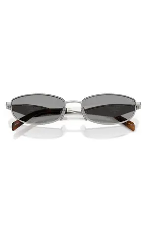 Prada 55mm Oval Sunglasses - Silver/grey