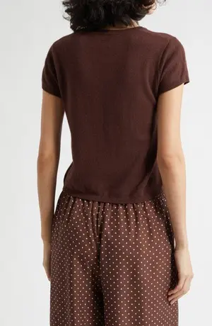 Posse Knit Merino Wool & Cashmere T-shirt - Chocolate
