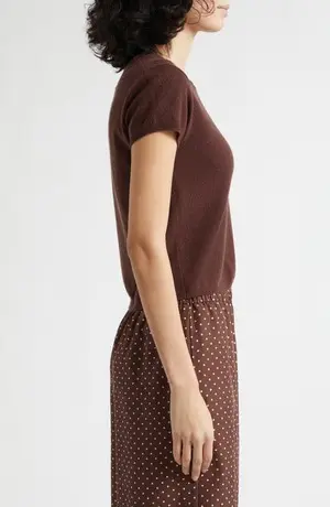 Posse Knit Merino Wool & Cashmere T-shirt - Chocolate