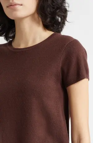 Posse Knit Merino Wool & Cashmere T-shirt - Chocolate