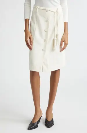 Posse Elspeth Wool Midi Skirt - Cream