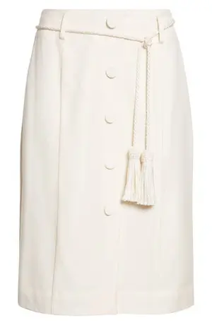Posse Elspeth Wool Midi Skirt - Cream
