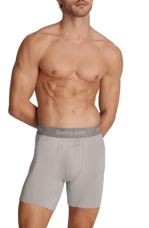 Tommy John Second Skin Luxe Rib 6-inch Boxer Briefs - Ash
