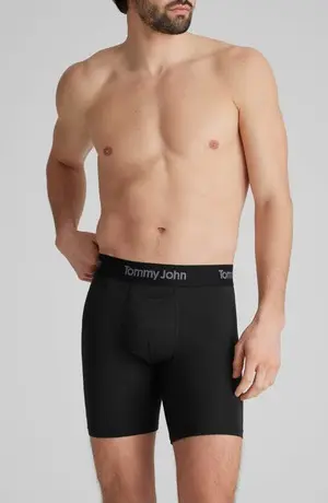 Tommy John Second Skin Luxe Rib 6-inch Boxer Briefs - Black