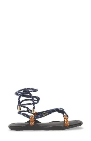 Flowze Lace-up Water Repellent Slide Sandal - Blue/hazelnut