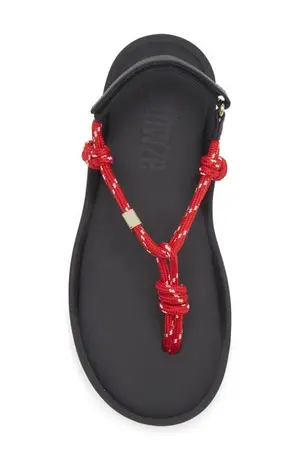 Flowze Cord Water Repellent Slingback Thong Sandal - Red