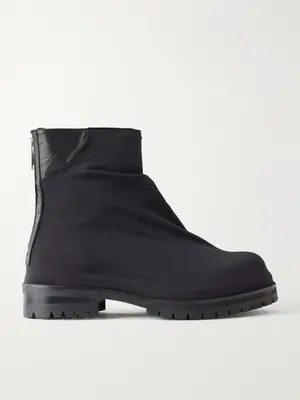 424 Marathons Leather And Jersey Boots - Black