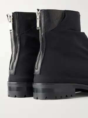 424 Marathons Leather And Jersey Boots - Black