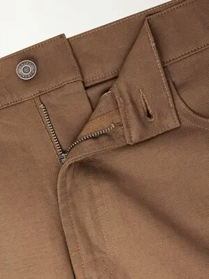 Ralph Lauren Purple Label Straight-leg Cotton-linen Trousers - Brown