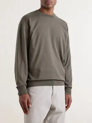 Auralee Luster Knitted T-shirt - Green