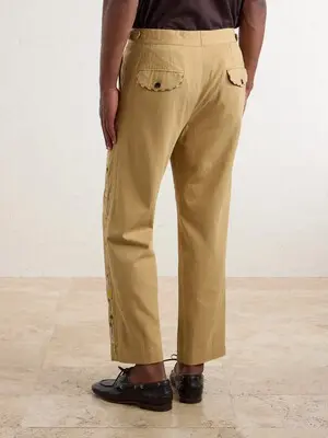 BODE Straight-leg Cotton Feather Runner Trousers - Neutrals