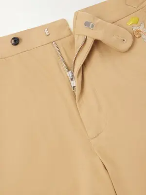 BODE Straight-leg Cotton Feather Runner Trousers - Neutrals