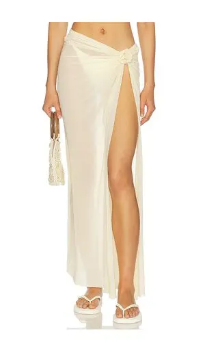 MAYGEL CORONEL Pollera Maxi Skirt - Macadamia
