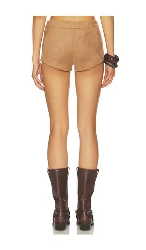 MORE TO COME Faux Suede Short - Tan