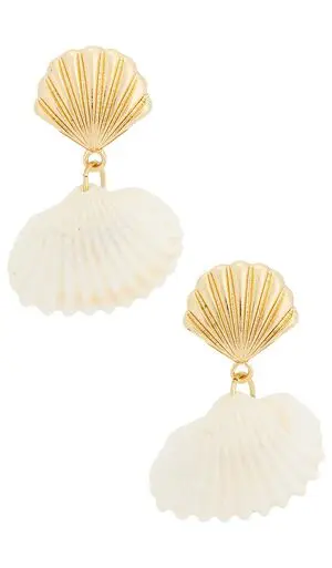 CASA CLARA Zara Drop Earrings - Shell