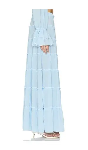 BANANHOT Elma Tiered Ruffle Skirt - Pacific Blue