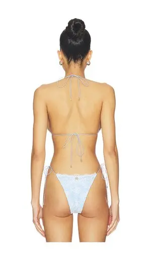 BANANHOT Nina" Bikini Top Lace Trimmed Triangle Halterneck