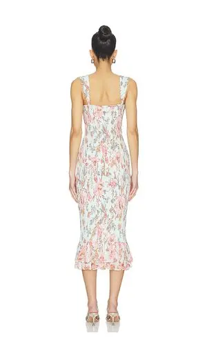 Hemant & Nandita Printed Midi Dress - Blue