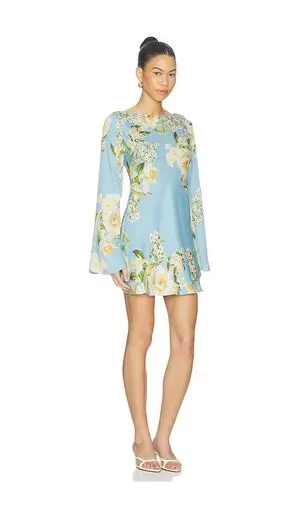 Hemant & Nandita Printed Long Sleeve Mini Dress - Blue
