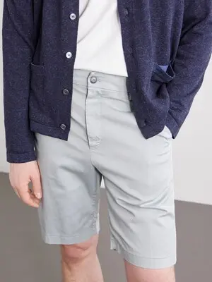 Canali Straight-leg Stretch Cotton-blend Gabardine Shorts