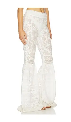 LoveShackFancy Tevla Lace Flare Pants