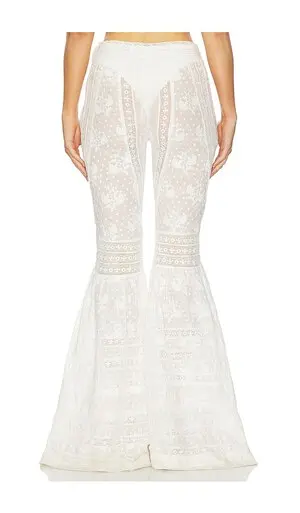 LoveShackFancy Tevla Lace Flare Pants