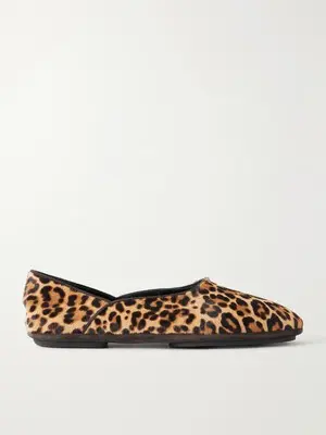 Anderson & Sheppard Leopard-print Calf Hair Slipper - Brown