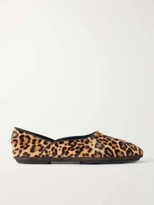Anderson & Sheppard Leopard-Print Calf Hair Slipper Leopard Print