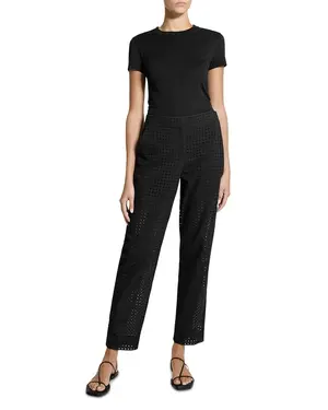 Theory Eyelet Embroidered Pants