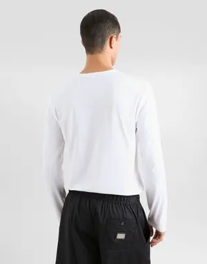 Dolce & Gabbana Long-sleeved T-shirt With Logo Tag - White