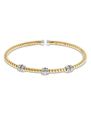 ALBERTO MILANI 18k Yellow Diamond Via Mercanti Tubogas Rope Bracelet - Gold