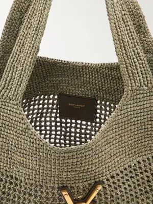 Saint Laurent Icare Maxi Raffia Tote - Green