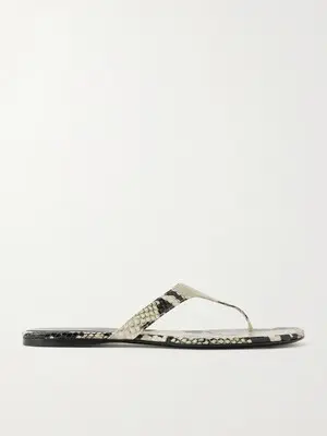 KHAITE Archer Snake-Effect Leather Sandals