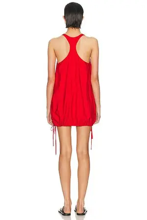 Brandon Maxwell Quinnley Scoop Neck Mini Dress