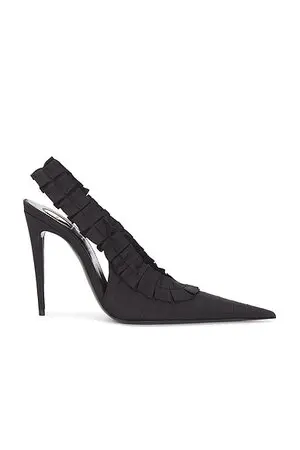 Saint Laurent Madeleine Ruffled Slingback Pumps