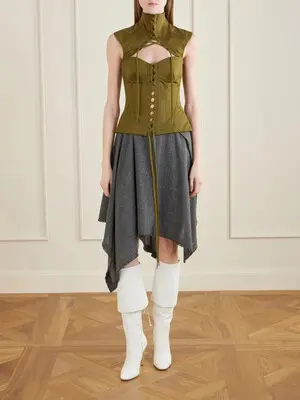 Alexander McQueen Leather Knee-high Boots With Horn-effect Heels