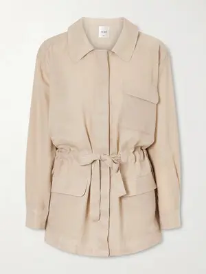 LESET Kim Drawstring Tencel Lyocell Jacket - Neutrals