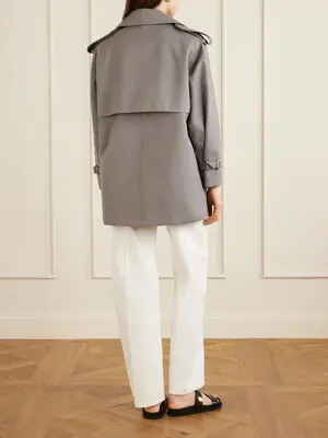 Max Mara Double-breasted Belted Cotton-gabardine Cropped Trench Jacket