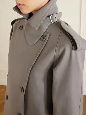 Max Mara Double-breasted Belted Cotton-gabardine Cropped Trench Jacket