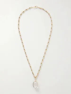 Tohum Design Rock Crystal Pendant Necklace - Gold