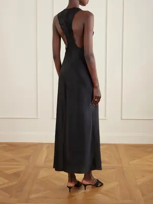 SIR. Montparnasse Lace-trimmed Silk-satin Gown