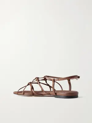 AeydĒ Anisa Leather Flat Sandals - Brown