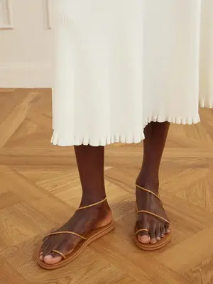 ANCIENT GREEK SANDALS Kansiz Leather Sandals - Brown