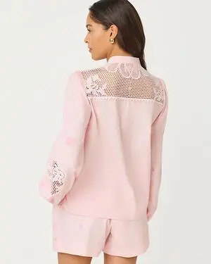 LILLY PULITZER Embroidered Long-sleeve Shirt