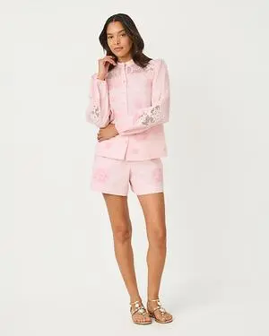LILLY PULITZER Embroidered Long-sleeve Shirt