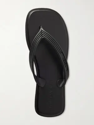 Bottega Veneta Sampieri Flat Thong Flip Flops - Black