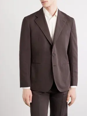 J. MUESER Cotton And Linen-blend Suit Jacket