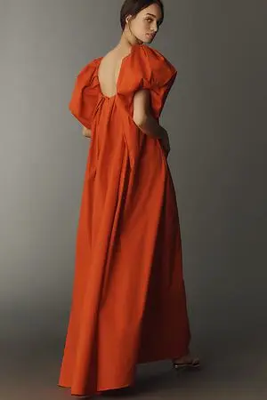 Caroline Constas Palmer Puff-sleeve Maxi Dress